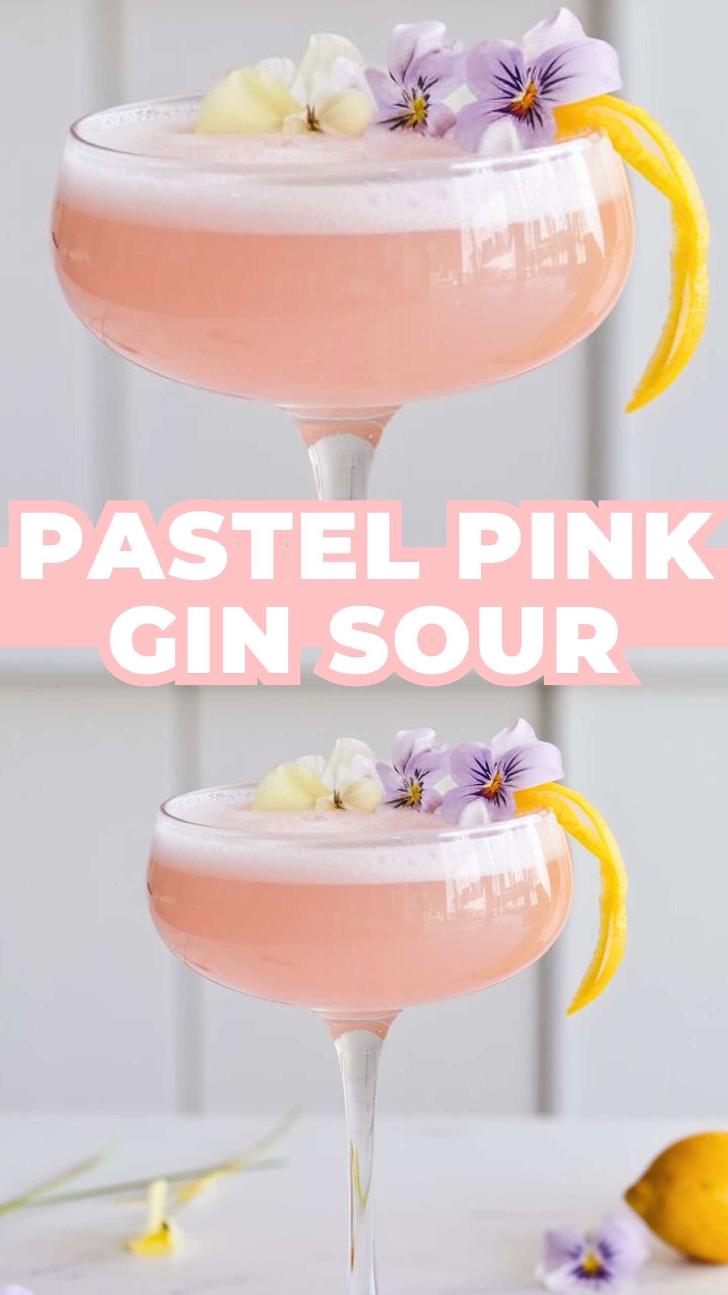 Pastel Pink Gin Sour: A Pretty Easter Cocktail with a Floral Twist ...